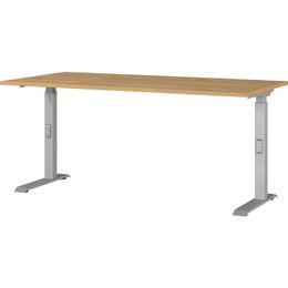 Germania Schreibtisch &raquo;Downey&laquo; h&ouml;henverstellbar von 68-91 cm, verf&uuml;gbar in verschiedenen Breiten silber B/H/T: 160cm x 91cm x 80cm, Gestellfarbe 