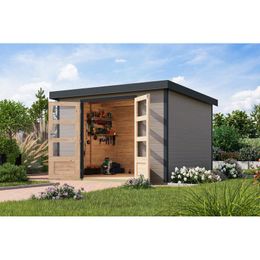 Karibu Gartenhaus &raquo;Jupiterino 5, in verschiedenen Farben&laquo; Massivholz ohne Fu&szlig;boden, Blechdach