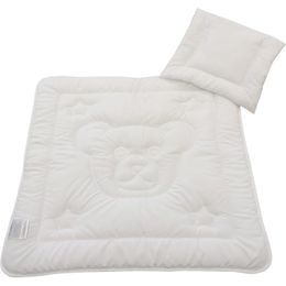 Dreams Steppbett + Kopfkissen &raquo;Teddyb&auml;r&laquo; Praktisches Set f&uuml;r Babys und Kleinkinder wei&szlig; Bettdecken Bezug: 100% Polyester. Kopfkissen Bezug: 100% Polyester. 