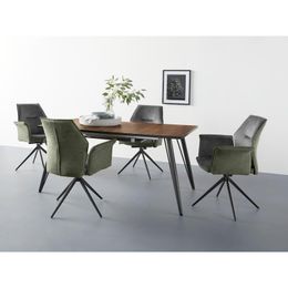 Hela Esszimmersessel &raquo;SUSANNE&laquo; Set, Esszimmerstuhl, Drehstuhl, 1 oder 4 St&uuml;ck gr&uuml;n 100% Polyester Microfaser Webstoff, 4 St&uuml;ck, Drehfunktion, B/H/T: 