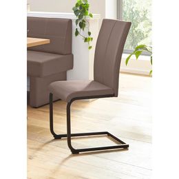 Home Affaire Freischwinger &raquo;Nils&laquo; (Set) 2 Stk.Stuhl belastbar bis 120 Kg, Gestell Metall im Chrom-Look oder Schwarz braun Holzwerkstoff, Metall, 
