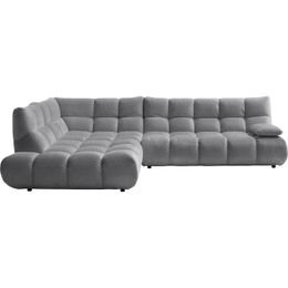 Home Affaire Ecksofa &raquo;Cozy Bubble, mit klappbarer Armlehne, Breite 324 cm&laquo; mit eleganter Steppung, Rundumbezug & weicher Polsterung grau 100% 