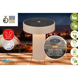 Briloner Leuchten LED Au&szlig;en-Tischleuchte &raquo;POGA&laquo; LED-Modul 1 Stk. 16x20 cm, Akku tauschbar, Indoor/Outdoor, Wohnzimmer, Balkon beige 1, &Oslash; 16cm H: 20cm, 1 Stk.