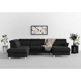 Sit & More sit&more Wohnlandschaft &raquo;Marano U-Form&laquo; inklusive Kopfteilverstellung, optional Schlaffunktion & Bettkasten grau 100% Polyester B/H/T: 304cm x 216cm, 