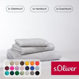 s.Oliver Handtuch Set &raquo;s.Oliver, Premium Qualit&auml;t, 600 gr/m&sup2;,&laquo; Set 3 Stk. Walkfrottier 1 G&auml;stetuch 30x50 cm, 1 Handtuch 50x100 cm, 1 Duschtuch 70x140 