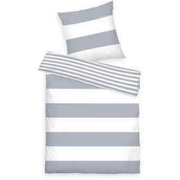 Tom Tailor HOME Wendebettw&auml;sche &raquo;SIENA in Gr. 135x200cm, 155x220cm oder 200x220cm&laquo; 2 Stk. gestreifte Bettw&auml;sche aus Baumwolle, Bettw&auml;sche mit 