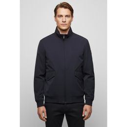 BOSS Orange Damen BOSS Orange Allwetterjacke &raquo;Ohice&laquo; wasserabweisend Kapuze verstaubar abnehmbar Strickb&uuml;ndchen Stehkragen blau 46