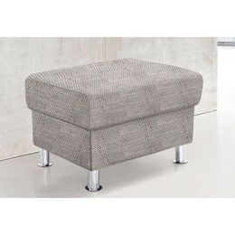 Trendmanufaktur Hocker &raquo;Rondo, Polsterhocker zur Serie, Breite 67 cm, F&uuml;&szlig;e chromfarben&laquo; Fu&szlig;hocker wahlweise mit Federkern, in verschiedenen Bez&uuml;gen 