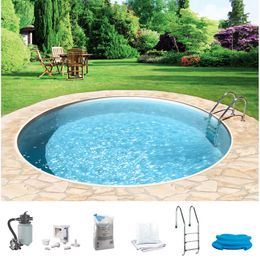 Konifera Rundpool &raquo;HOLIDAY 3&laquo; H&ouml;he 120 cm, in verschiedenen Gr&ouml;&szlig;en wei&szlig; &Oslash;/B/H/L: 400cm x Breite x H&ouml;he 120cm x L&auml;nge, 14 l
