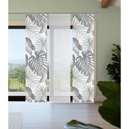 Vision S Schiebegardine &raquo;SANJA&laquo; Paneelwagen 3 Stk. tlg. Schiebevorhang,Bambusoptik,Digitaldruck,SET grau Polyester 260cm, Paneelwagen, 60cm