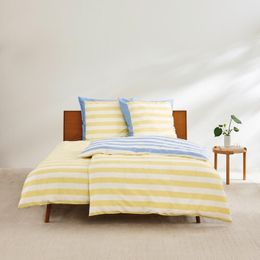 s.Oliver Bettw&auml;sche &raquo;Satinbettw&auml;sche s.Oliver&laquo; 2 Stk. Modernes Design blau Mako-Satin, Obermaterial: 76% Baumwolle, 24% Polyester B/L: 135cm x 200cm, 
