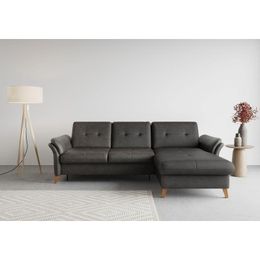 Sit & More sit&more Ecksofa &raquo;G&ouml;teborg&laquo; Sitztiefenverstellung und Federkern, wahlweise mit Bettfunktion grau B/H/T: 268cm x 90cm x 176cm, Luxus-Microfaser, 