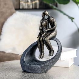 Casablanca by Gilde Dekofigur &raquo;Skulptur Moment, bronzefarben/grau&laquo; Dekoobjekt, H&ouml;he 27, P&auml;rchen, mit Spruchanh&auml;nger, Wohnzimmer orange Polyresin B/H/T