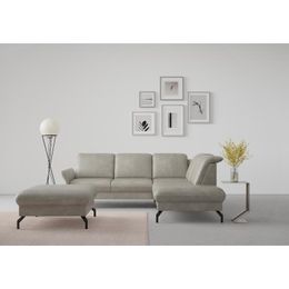 Sit & More sit&more Ecksofa &raquo;Fashion L-Form&laquo; wahlweise mit Kopfteilverstellung und Vorziehsitz, motorisch grau B/H/T: 250cm x 84cm x 207cm, Luxus-Microfasermit 