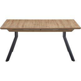 massivline&more Esstisch braun B/H/T: 160cm x 76cm x 80cm,mit Auszug, Schiebeplattenfunktion