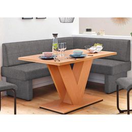 Home Affaire Eckbank &raquo;Nils&laquo; Sitz und R&uuml;cken gepolstert, verschiedene Qualit&auml;ten grau Holzwerkstoff, Massivholz, Polyester B/H/T: 182cm x 89cm x 142cm,