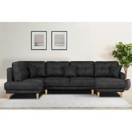 OTTO home Wohnlandschaft &raquo;TRIPLO U-Form wahlweise mit Schlaffunktion, B/T/H: 310/192/90 cm&laquo; Schlafsofa, auch mit Bettkasten, Steppung im R&uuml;ckenkissen 