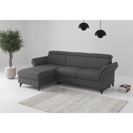 Sit & More sit&more Ecksofa &raquo;Glendale, L-Form&laquo; inkl. Kopfteilverstellung,wahlweise mit Vorziehsitz und Bettkasten grau 95% Polyester, 5% Polyamid B/H/T: 253cm x 