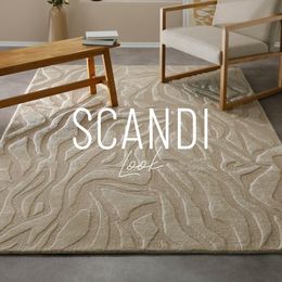 Wecon Home Teppich &raquo;Lior&laquo; rechteckig 10 mm H&ouml;he Wollteppich, abstrakt, hochwertig, handgetuftet, robust, modern Schurwolle B : 200cm 1 Stk., 10mm, L: 