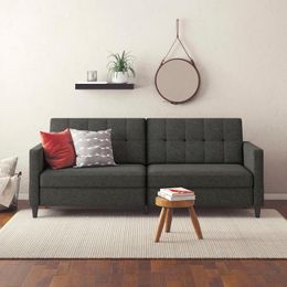 3-Sitzer &raquo;Hartford II&laquo; Bettfunktion, R&uuml;ckenlehne 2-teilig, 3-fach verstellbar, Sitzh&ouml;he 43 cm grau Webstoff 100% Polyester B/H/T: 203cm x 83cm x 83cm,