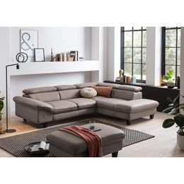 OTTO home Ecksofa &raquo;Pilot L-Form&laquo; mit Kopfteilverstellung, wahlweise mit Schlaffunktion & Bettkasten braun 100% Polyester; Feinstruktur 75000 