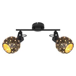 Globo LIGHTING Deckenspot &raquo;JODIE&laquo; E27 1 Stk. Deckenstrahler f&uuml;r Wohn- & Esszimmer Kristall schwarz 2, H: 26cm, 1 Stk.