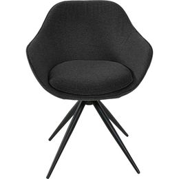 K+w Komfort & Wohnen K+W Komfort & Wohnen Drehstuhl &raquo;ZOOM&laquo; () 4-Fu&szlig; Drehstuhl mit Gestell aus Metall schwarz Struktur grau B/H/T: 60cm x 83cm x 57cm, Flachgewebe Q2 2250