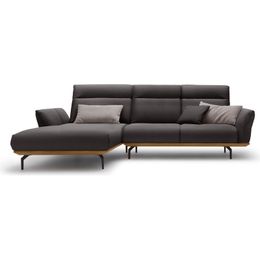 Creation BY ROLF BENZ Ecksofa &raquo;CR.460 Designsofa, verstellbare R&uuml;ckenlehne, hochwertig & bequem&laquo; Sockel in Nussbaum, Winkelf&uuml;&szlig;e in Umbragrau, Breite 