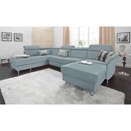 Sit & More sit&more Wohnlandschaft &raquo;Avignon U-Form&laquo; optional Schlaffunktion & Stauraum, inklusive Kopfteilverstellung blau Flachgewebe (90% Polyester, 10% 
