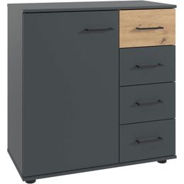 wimex Kombikommode &raquo;Taiga&laquo; 1 t&uuml;rig und 4 Schubladen grau Holzwerkstoff B/H/T: 81cm x 83cm x 41cm, 4 Stk., 1 Stk.