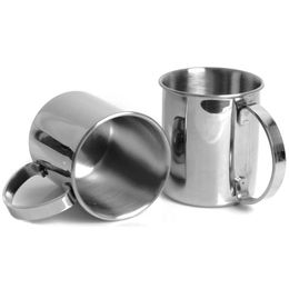 ECHTWERK Gl&auml;ser-Set Outdoor Becher, Camping Tassen, Geschenkset, bruchsicher, 1000 ml silber Edelstahl &Oslash; 11,4cm x 11,3cm, 1.000ml, 2 Stk.
