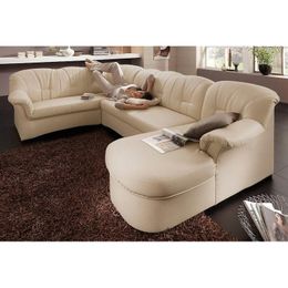DOMO collection Wohnlandschaft &raquo;Papenburg, zeitlose R&uuml;ckensteppung, bequem, U-Form, Breite 297cm&laquo; in gro&szlig;er Farbvielfalt, wahlweise mit Bettfunktion 