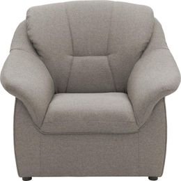 DOMO collection Sessel &raquo;Faenza f&uuml;r kleine R&auml;ume, zeitlos und elegant, kompakte Ma&szlig;e&laquo; grau 100% Polyester Feinstruktur, B/H/T: 83cm x 88cm x 82cm