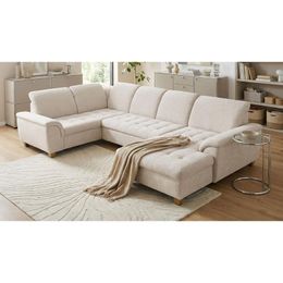 OTTO home Wohnlandschaft &raquo;Egedal 352 x 214 cm, auch mit Schlaffunktion & Bettkasten, Holzf&uuml;&szlig;e&laquo; Kopfteile verstellbar, U-Form, aus pflegeleichtem Lu x 