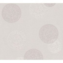 Livingwalls living walls Vliestapete &raquo;Happy Spring&laquo; gepunktet Grafik Tapete Kreise grau Vinyl, Vlies B/L: 0,53m x 10,05m