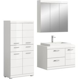 Welltime Badm&ouml;bel-Set &raquo;SIENA, 3-teilig, Waschtisch inkl. Waschbecken, Spiegel- & Midischrank&laquo; Holzwerkstoff, MDF, Spiegelglas B/H/T: 169cmcm x 191cmcm