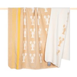 Pad Wohndecke &raquo;LOBBY&laquo; Made in Europe, Wendefunktion, gestreift, Motiv Hummer, 150x200 cm beige Mischgewebe B/L: 150cm x 200cm