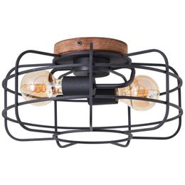 Brilliant Deckenleuchte &raquo;Gwen&laquo; E27 1 Stk. D 40 cm, E27, Holz/Metall, braun/schwarz korund schwarz 2, &Oslash; 40cm H: 20cm, 1 Stk.
