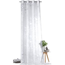 Weckbrodt-Gardinen Vorhang &raquo;Shorty&laquo; &Ouml;sen 1 Stk. tlg. Ausbrenner, Allover,transparent,Motiv V&ouml;gel und Zweige, Gardine, Store beige Ausbrenner, Polyester, Viskose 145cm, 