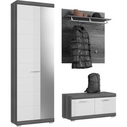 Home Affaire Garderoben-Set &raquo;SIENA, Breite 167 cm, 3-teiliges Set, individuell stellbar&laquo; Komplett-Set, bestehend aus: Garderobenschrank, Sitzbank und 