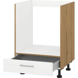 KOCHSTATION Herdumbauschrank &raquo;"KS-Scafa"&laquo; Breite 60 cm wei&szlig; eiche astig, B/H/T: 60cm x 75cm x 56cm