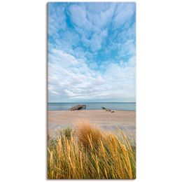 Artland Leinwandbild &raquo;Rettin Strandidylle an der Ostsee&laquo; Gew&auml;sser 1 Stk. tlg. auf Holzrahmen gespannt blau Leinwand B/H/T: 30cm x 60cm, Leinwandbild Gew&auml;sser 