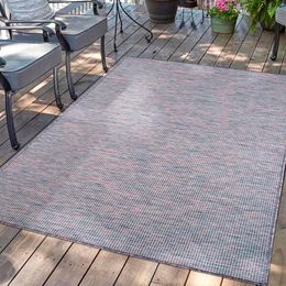 Carpet City Outdoorteppich &raquo;PALM 2778&laquo; rechteckig 5 mm H&ouml;he L&auml;ufer, Wetterfest & UV-best&auml;ndig, f&uuml;r Balkon, Terrasse, K&uuml;che, flach blau Polypropylen B : 160cm 1 