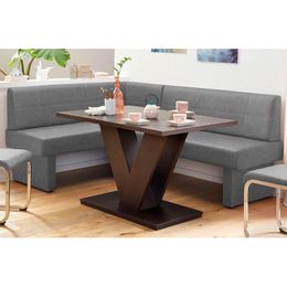 Home Affaire Eckbank &raquo;Nils&laquo; Sitz und R&uuml;cken gepolstert, verschiedene Qualit&auml;ten grau Holzwerkstoff, Massivholz, Polyester B/H/T: 202cm x 89cm x 152cm,