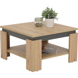 Hela Couchtisch &raquo;TIM&laquo; mit Ablageboden, quadratisch oder rechteckig grau B/H/T: 68cm x 41cm x 68cm, Quadrat