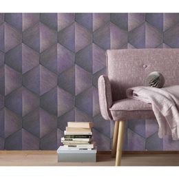Fashion for walls Vliestapete &raquo;Prisma&laquo; 3D-Optik gepr&auml;gt Phthalate frei lila B/L: 0,53m x 10,05m, Rollen: 1