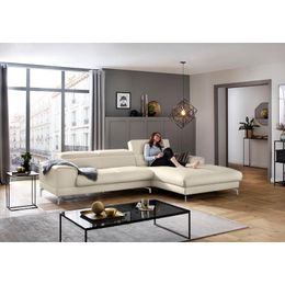 W.Schillig Ecksofa &raquo;piedroo, Designsofa mit tollem Sitzkomfort, bequem und elegant, L-Form&laquo; Kopfteilverstellung, wahlweise mit Sitztiefenverstellung, 