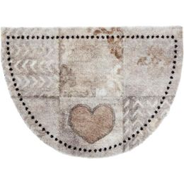 Astra Fu&szlig;matte &raquo;Pure&Soft 017&laquo; halbrund 7 mm H&ouml;he Sauberlaufmatte, weiche Oberfl&auml;che, waschbar, rutschfest braun Kunstfaser B : 50cm 1 Stk., 7mm, L: 