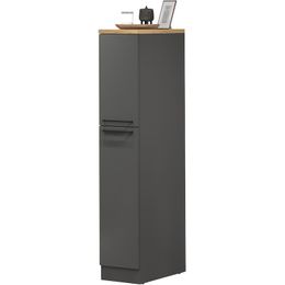 KOCHSTATION Apothekerschrank &raquo;KS-Sole&laquo; Breite 30 cm, 2 Ausz&uuml;ge, 4 F&auml;cher schwarz Holzwerkstoff B/H/T: 30cm x 165cm x 60cm, Schubladen: 2 Stk.
