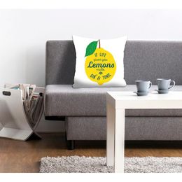 queence Dekokissen &raquo;Lemons&laquo; mit einer Zitrone gelb Polyester B/L: 40cm x 40cm, 1 Stk.